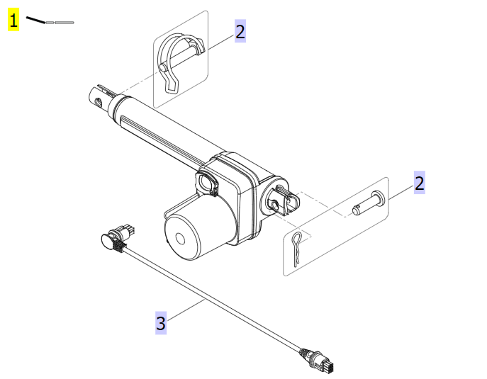Backrest Actuator ( kit ) for the BA-6673 and BA-6441 and BA-6478 Bed ...